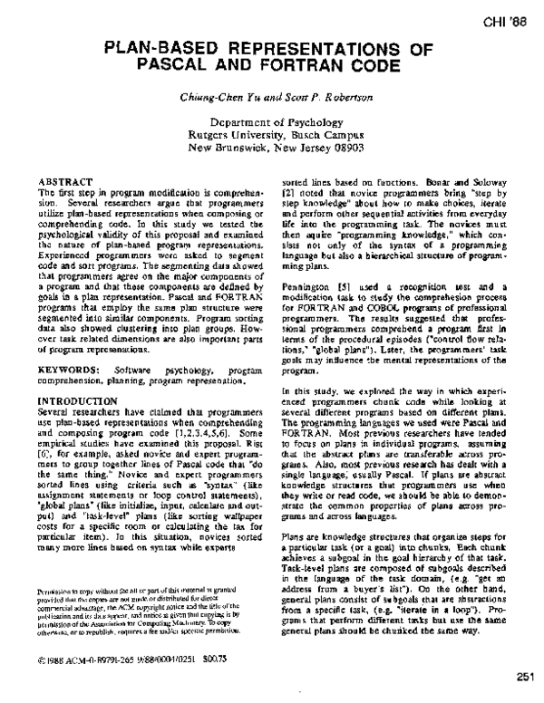 (PDF) Plan-based representations of pascal and fortran code | Chiung-Chen Yu - Academia.edu