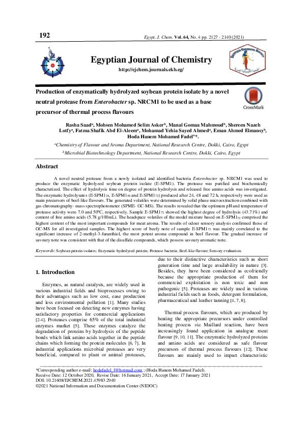 (PDF) Production of enzymatically hydrolyzed soybean protein isolate by ...