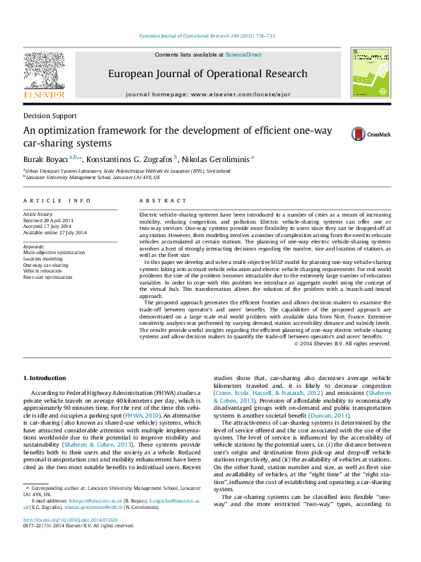 (PDF) An optimization framework for the development of efficient one ...