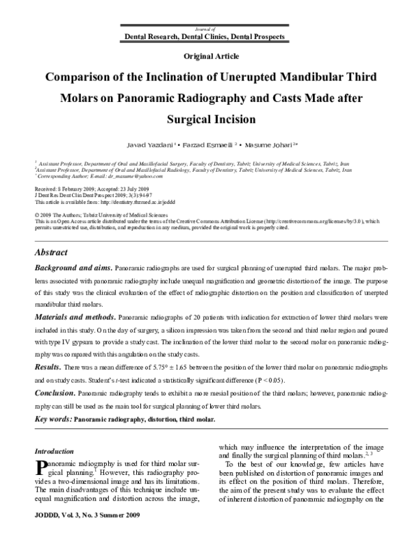 (PDF) Comparison of the inclination of unerupted mandibular third ...