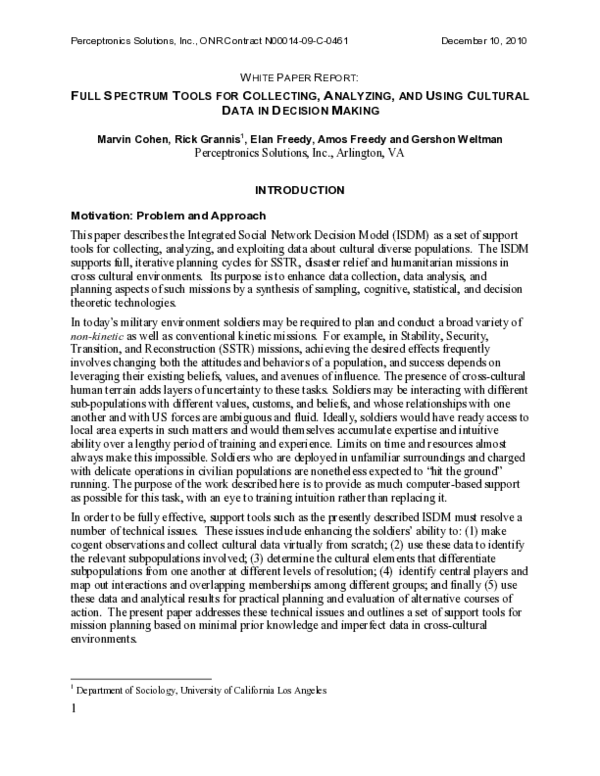 (PDF) Full Spectrum Tools for Collecting, Analyzing, and Using Cultural ...