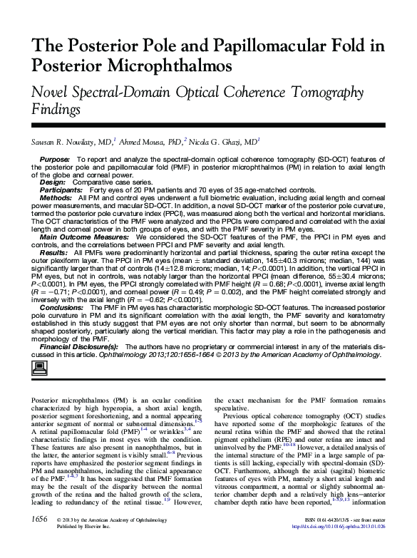 (PDF) The Posterior Pole and Papillomacular Fold in Posterior ...