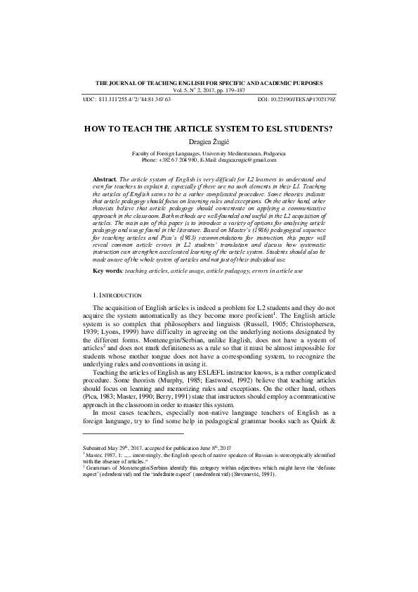 (PDF) The Journal of Teaching English for Specific and Academic Purposes