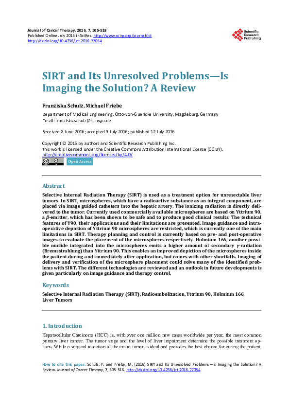 (PDF) SIRT and Its Unresolved Problems—Is Imaging the Solution? A Review