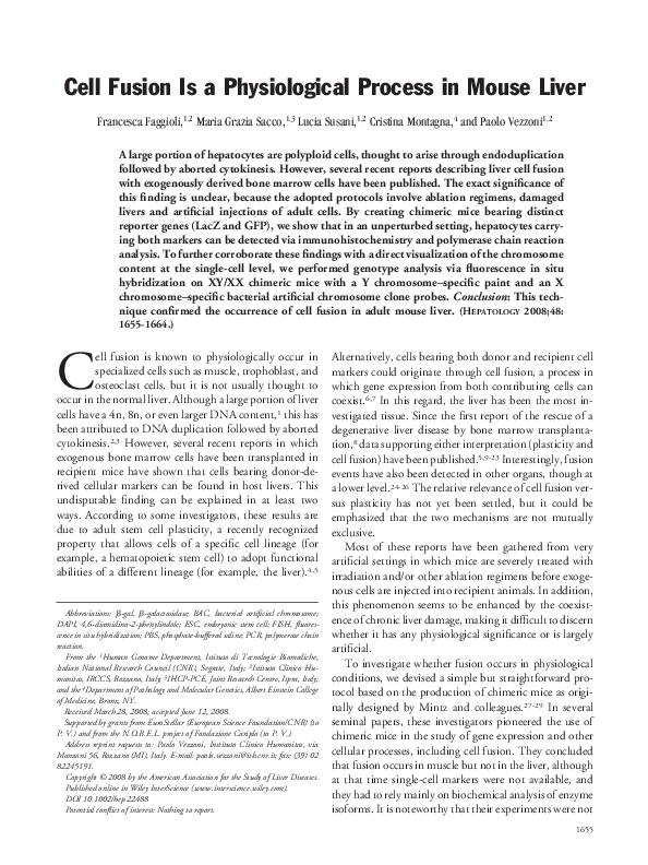 (PDF) Cell fusion is a physiological process in mouse liver