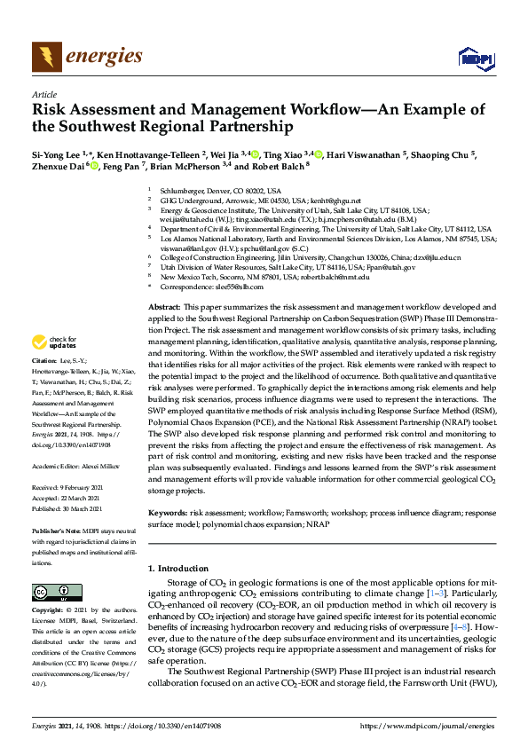 (PDF) Risk Assessment and Management Workflow—An Example of the ...
