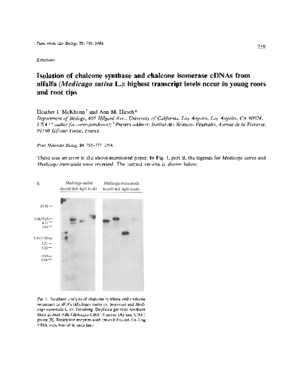 (PDF) Isolation of chalcone synthase and chalcone isomerase cDNAs from ...