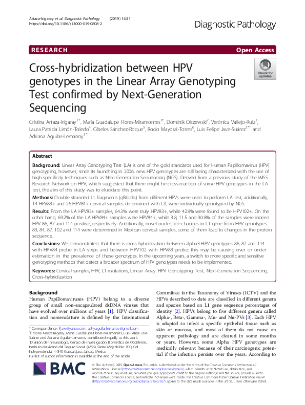 (PDF) Cross-hybridization between HPV genotypes in the Linear Array ...