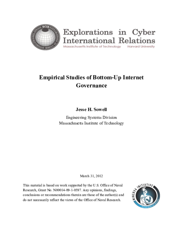 (PDF) Empirical Studies of Bottom-Up Internet Governance