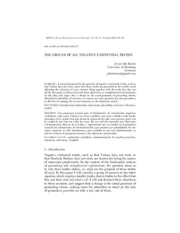 (PDF) The Ground of All Negative Existential Truths