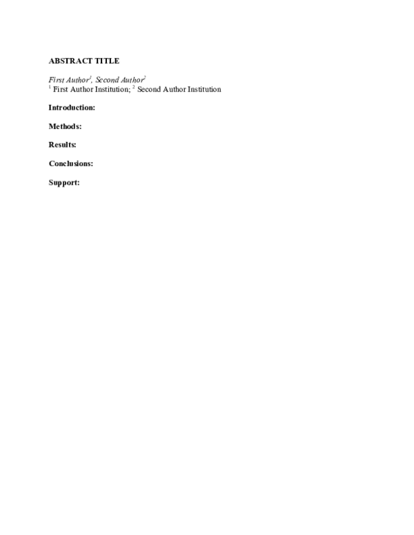 (DOC) Abstract Template