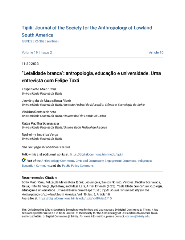 (PDF) “Letalidade branca”: antropologia, educação e universidade. Uma ...