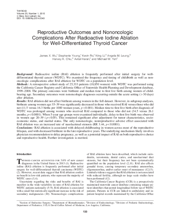 (PDF) Reproductive Outcomes and Nononcologic Complications After ...