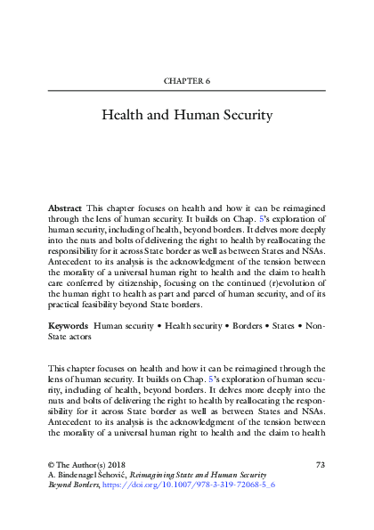 (PDF) Health and Human Security