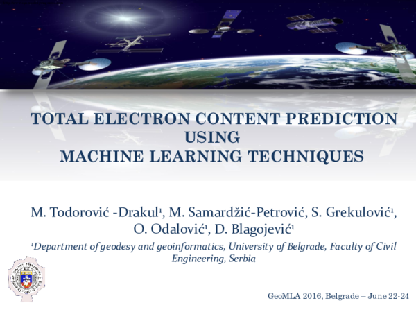 Pdf Total Electron Content Prediction Using Machine Learning Techniques Sanja Grekulovic