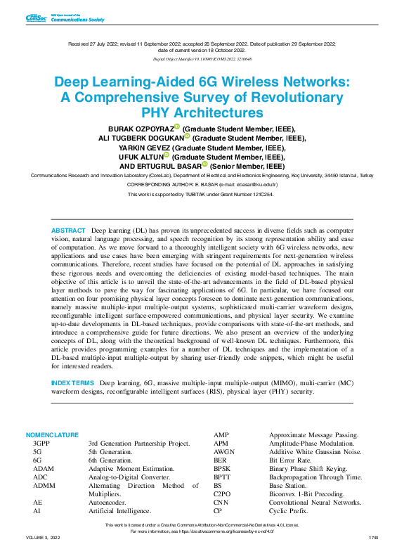 (PDF) Deep Learning-Aided 6G Wireless Networks: A Comprehensive Survey of Revolutionary PHY ...