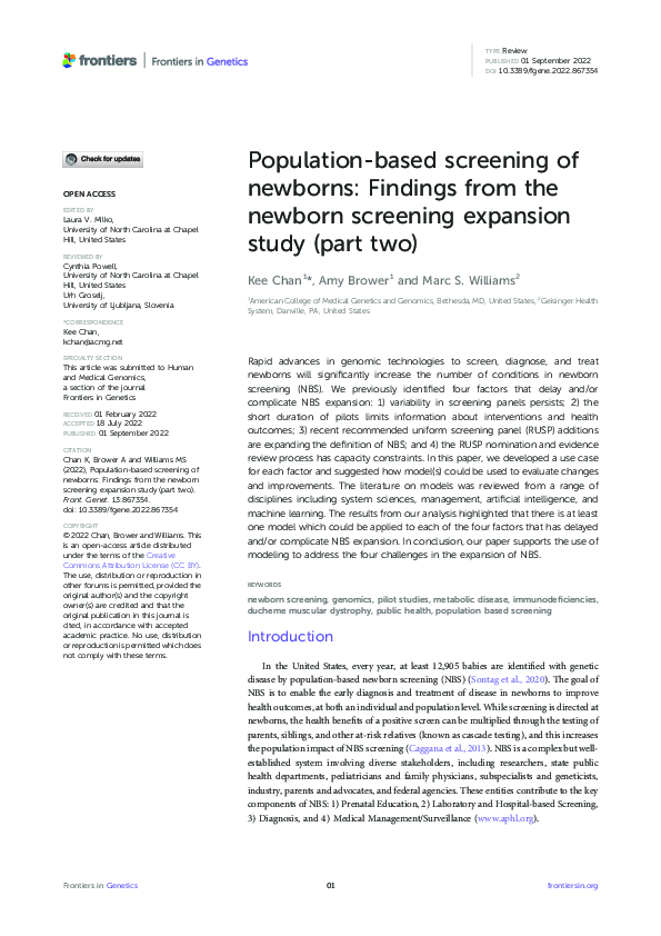 (PDF) Population-based screening of newborns: Findings from the newborn ...