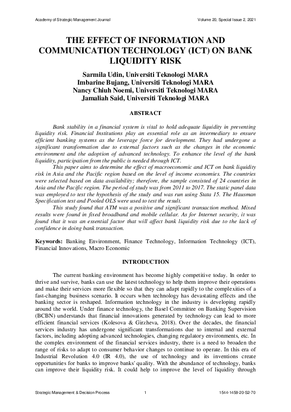 (PDF) The Effect of Information and Communication Technology (ICT) on ...