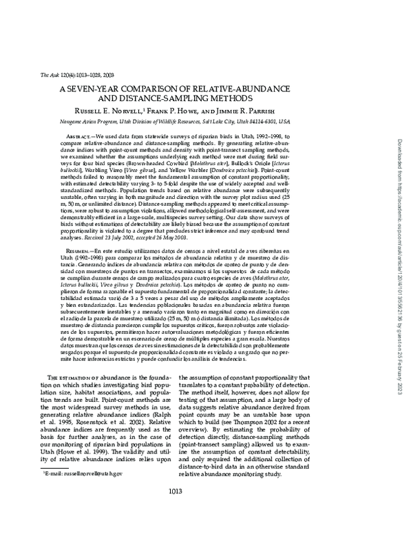 (PDF) A Seven-Year Comparison of Relative-Abundance and Distance ...