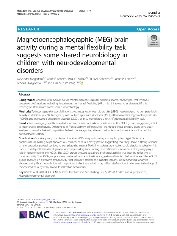 (PDF) Magnetoencephalographic (MEG) brain activity during a mental ...