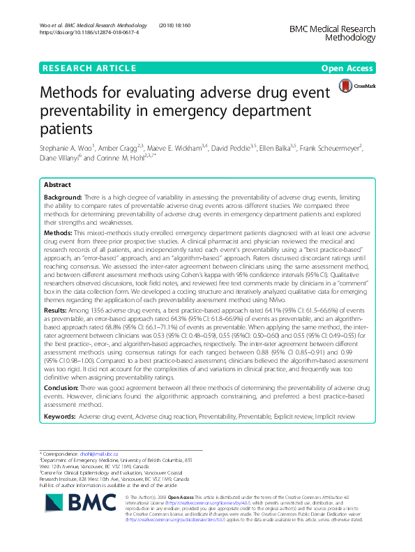 (PDF) Methods for evaluating adverse drug event preventability in ...