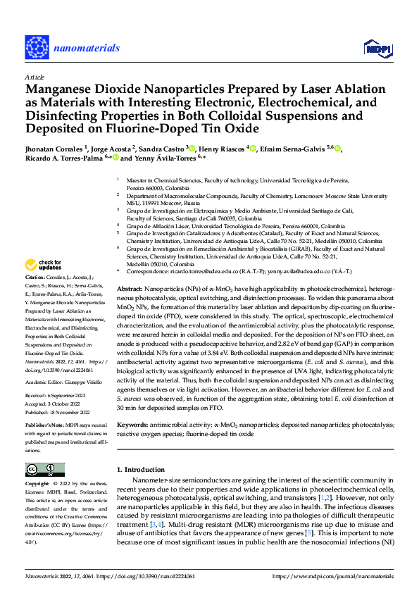(PDF) Manganese Dioxide Nanoparticles Prepared by Laser Ablation as ...