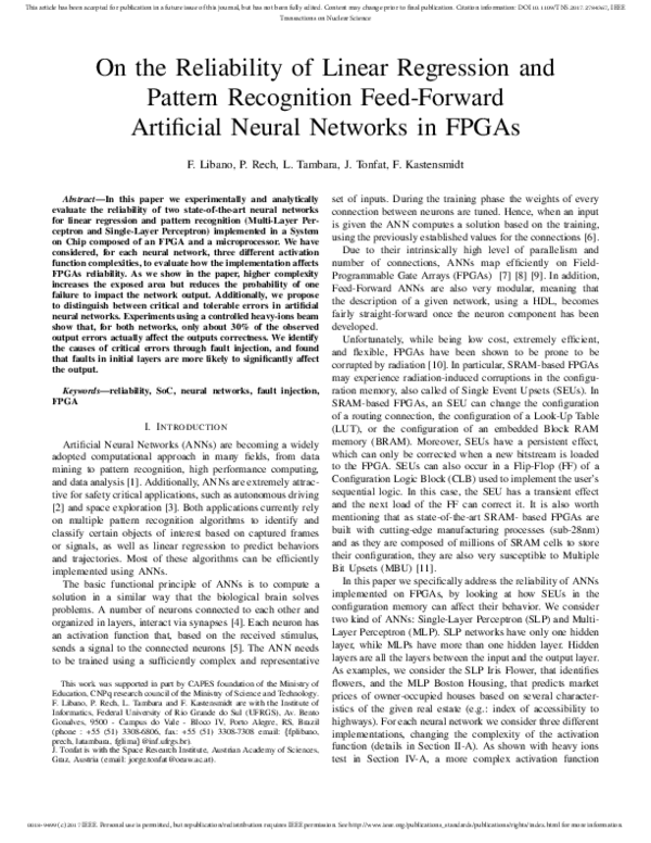 (PDF) On the Reliability of Linear Regression and Pattern Recognition ...