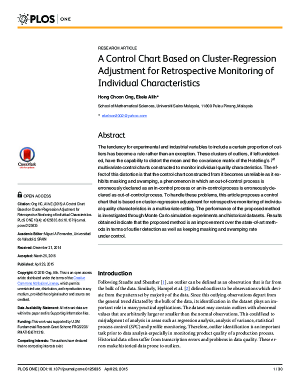 (PDF) A Control Chart Based on Cluster-Regression Adjustment for Retrospective Monitoring of ...