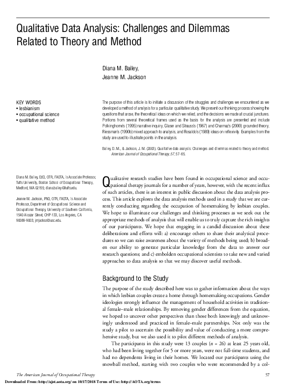 (PDF) Qualitative Data Analysis: Challenges and Dilemmas Related to Theory and Method