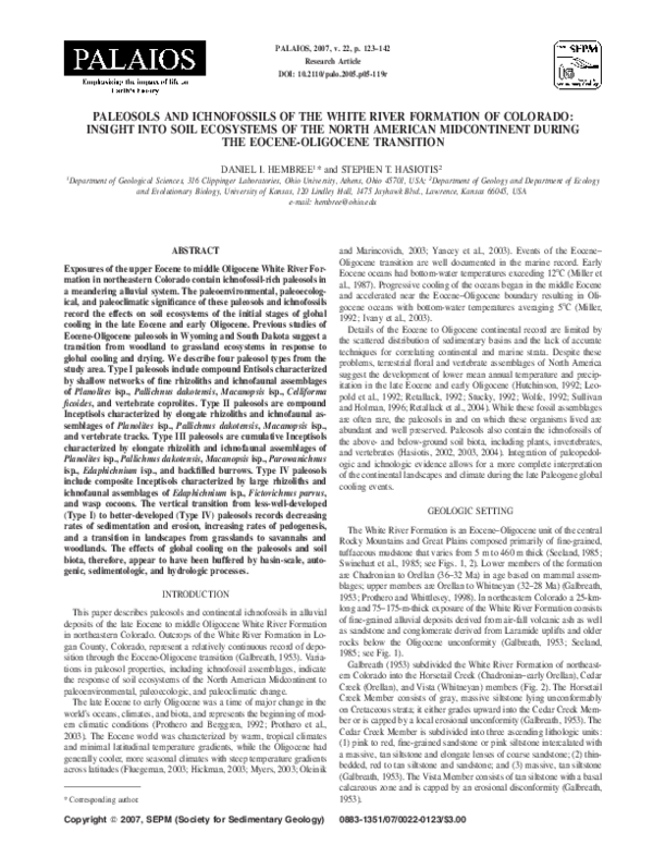 (PDF) Paleosols and Ichnofossils of the White River Formation of ...