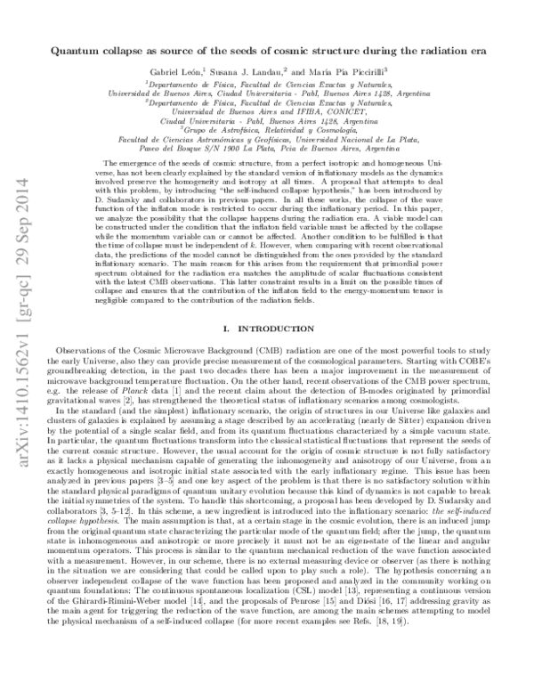 (PDF) Quantum collapse as a source of the seeds of cosmic structure ...