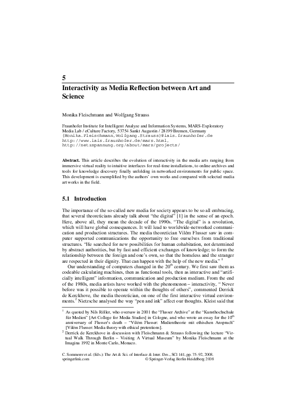 (PDF) Interactivity as Media Reflection between Art and Science