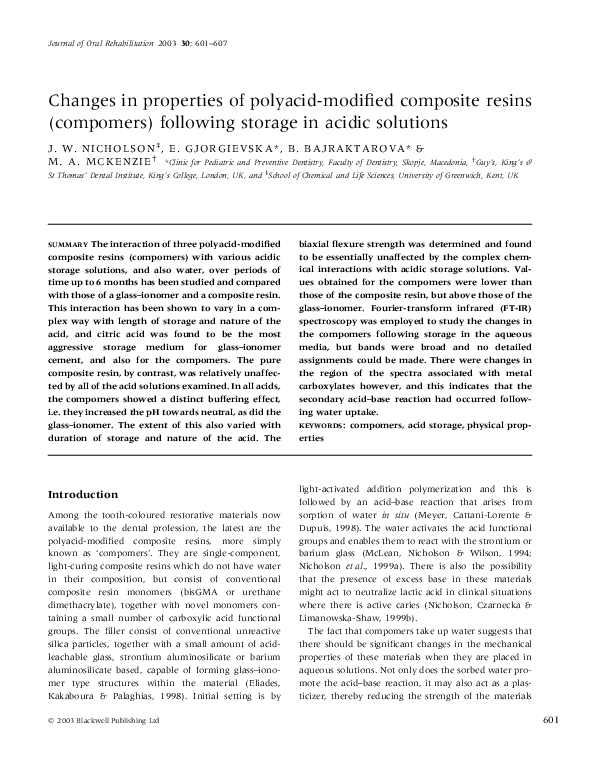 (PDF) Changes in properties of polyacid-modified composite resins ...