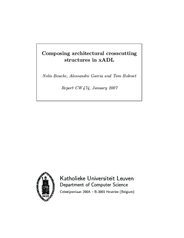 (PDF) Composing architectural crosscutting structures in xADL