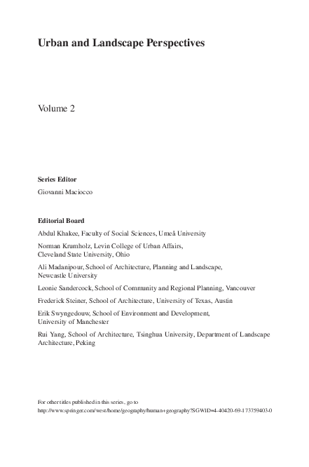 (PDF) Urban Landscape Perspectives