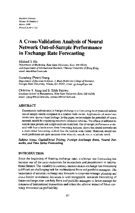 (PDF) A Cross‐Validation Analysis of Neural Network Out‐of‐Sample ...