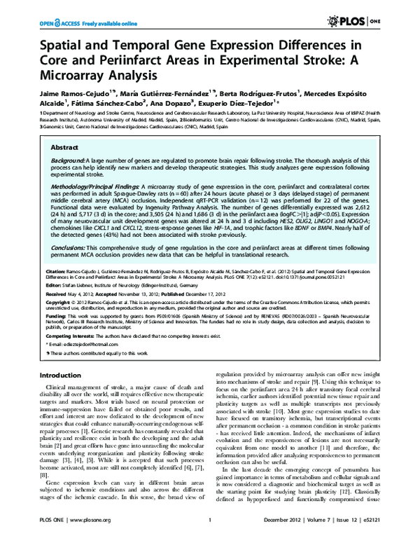 (PDF) Spatial and Temporal Gene Expression Differences in Core and ...