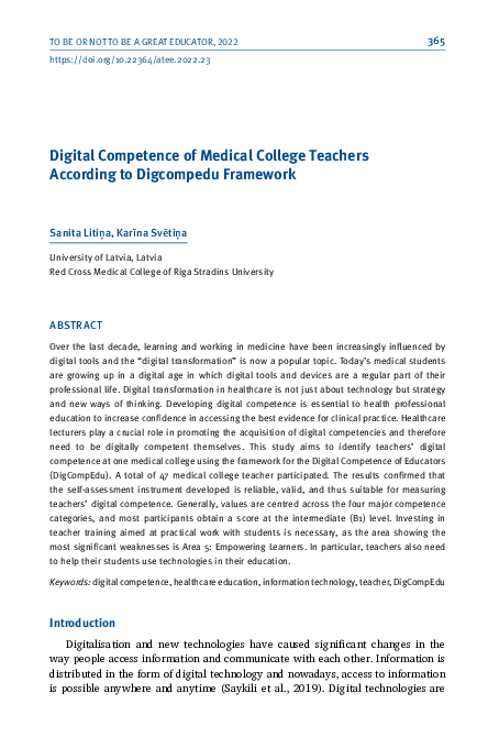 (PDF) Digital Competence of Medical College Teachers According to ...