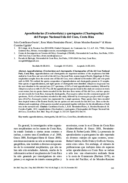 (PDF) Apendicularias (Urochordata) y quetognatos (Chaetognatha) del ...