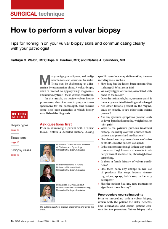 (PDF) How to perform a vulvar biopsy
