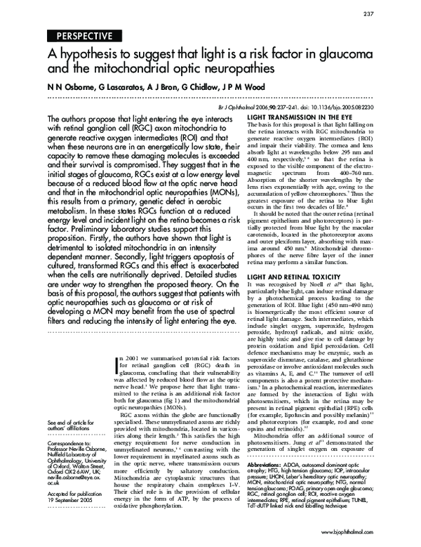 (PDF) A hypothesis to suggest that light is a risk factor in glaucoma ...