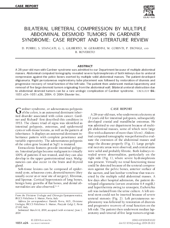(PDF) Bilateral ureteral compression by multiple abdominal desmoid ...