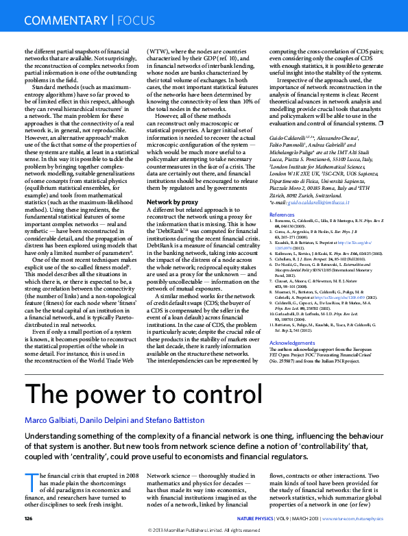 (PDF) The power to control