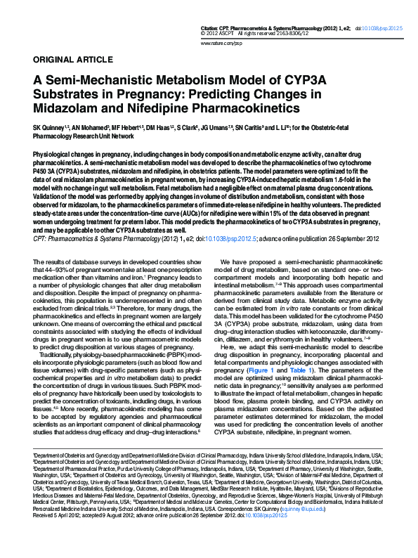 (PDF) A semi-mechanistic metabolism model of CYP3A substrates in ...