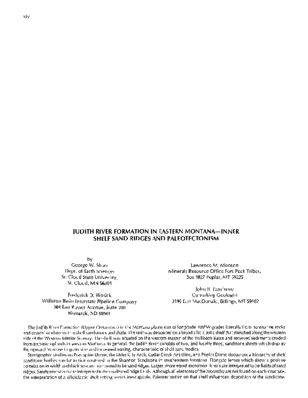 (PDF) Judith River Formation in Eastern Montana—Inner Shelf Sand Ridges ...