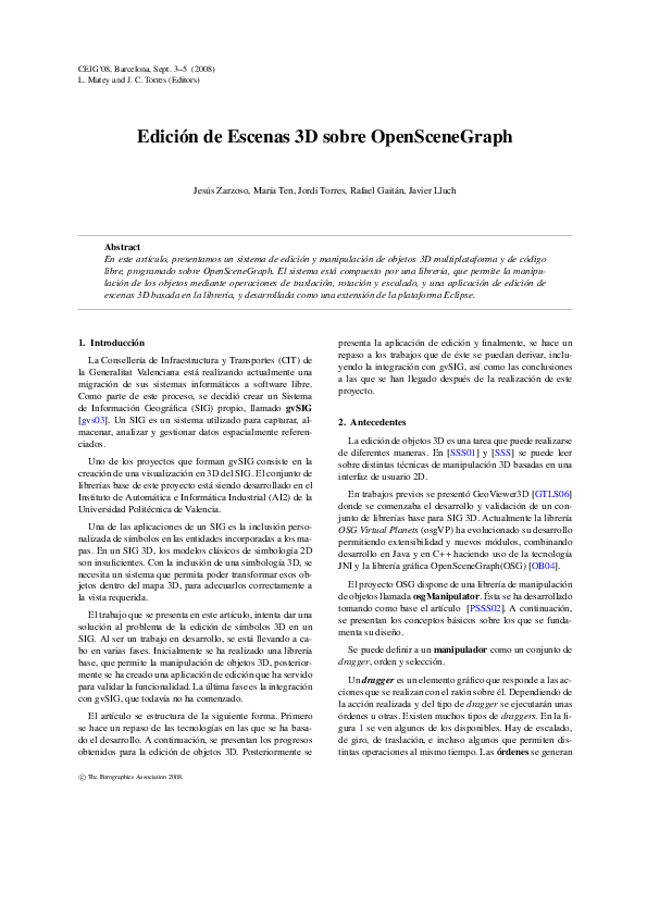 (PDF) Edición de Escenas 3D sobre OpenSceneGraph