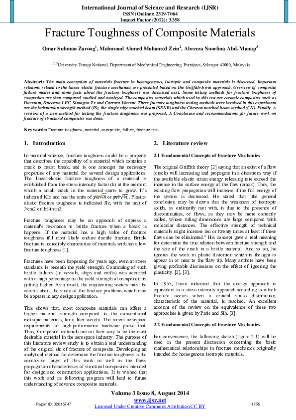 (PDF) Fracture Toughness of Composite Materials | omar S zaroog - Academia.edu