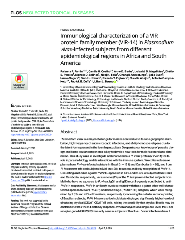 (PDF) Immunological characterization of a VIR protein family member ...