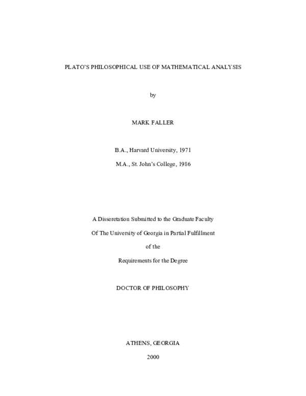 (DOC) The philosophical use of mathematical analysis