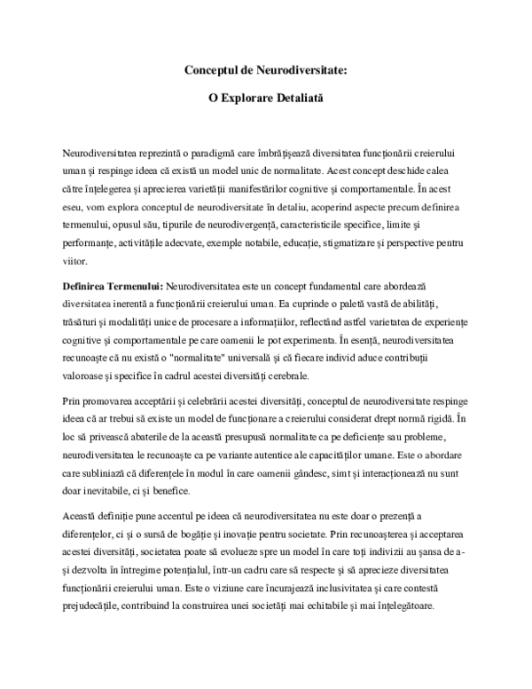 (PDF) Conceptul de Neurodiversitate